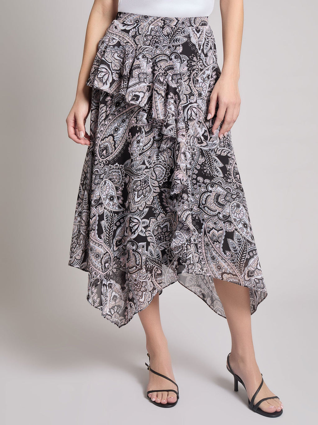 Pull-On Handkerchief Hem Midi Skirt – meison