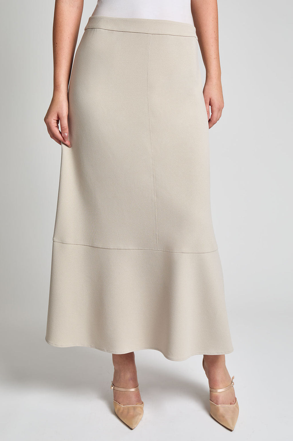 Plus Size Flare Stretch Deco Crepe Maxi Skirt | Ming Wang – meison
