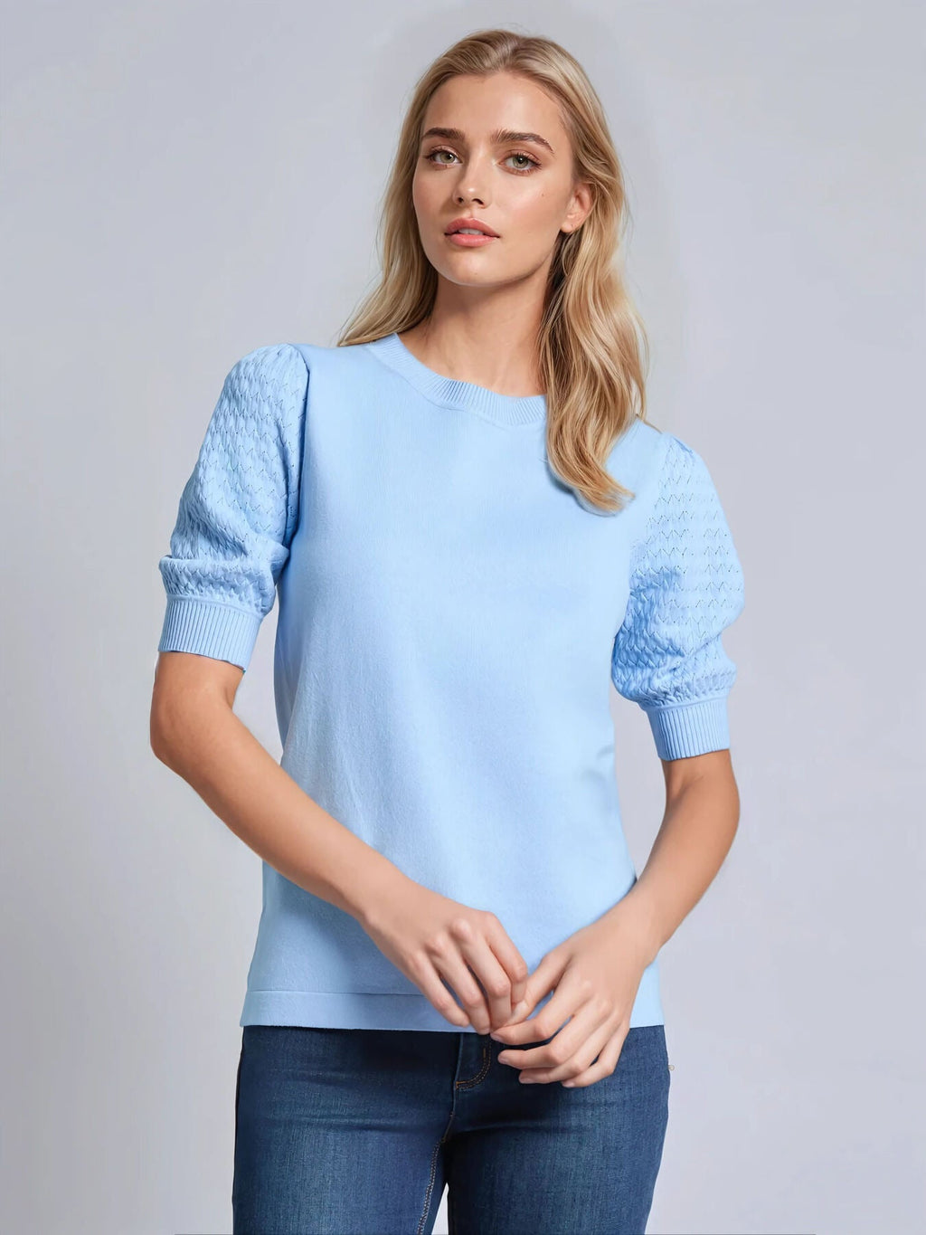 Stitch Puff Sleeve Top – meison