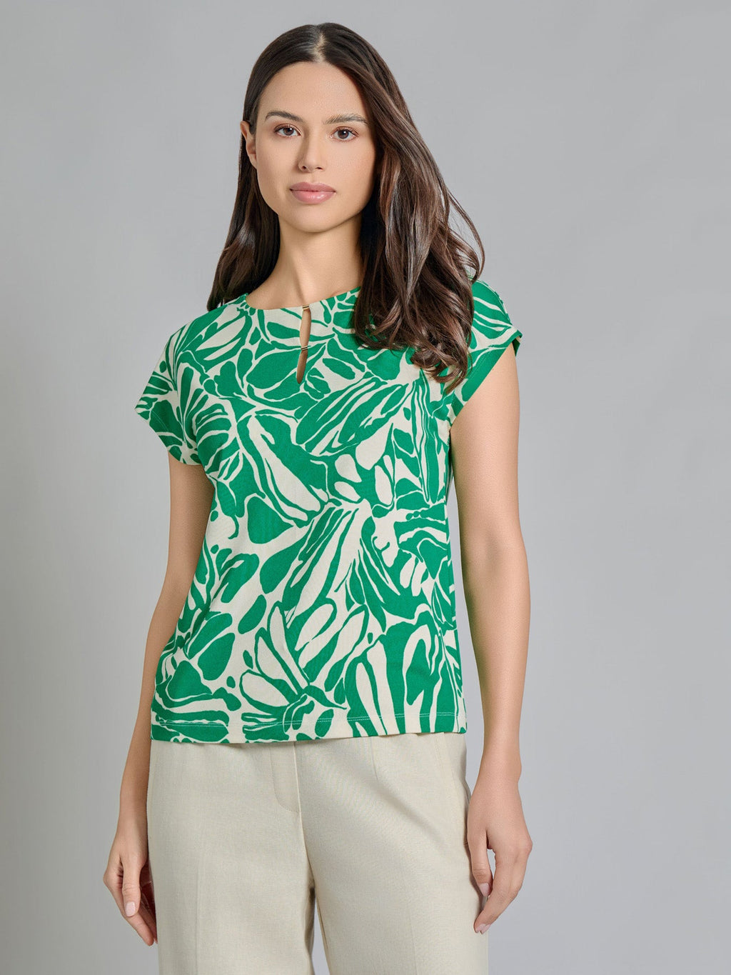 Plus Drop Shoulder Keyhole Neckline Top – meison