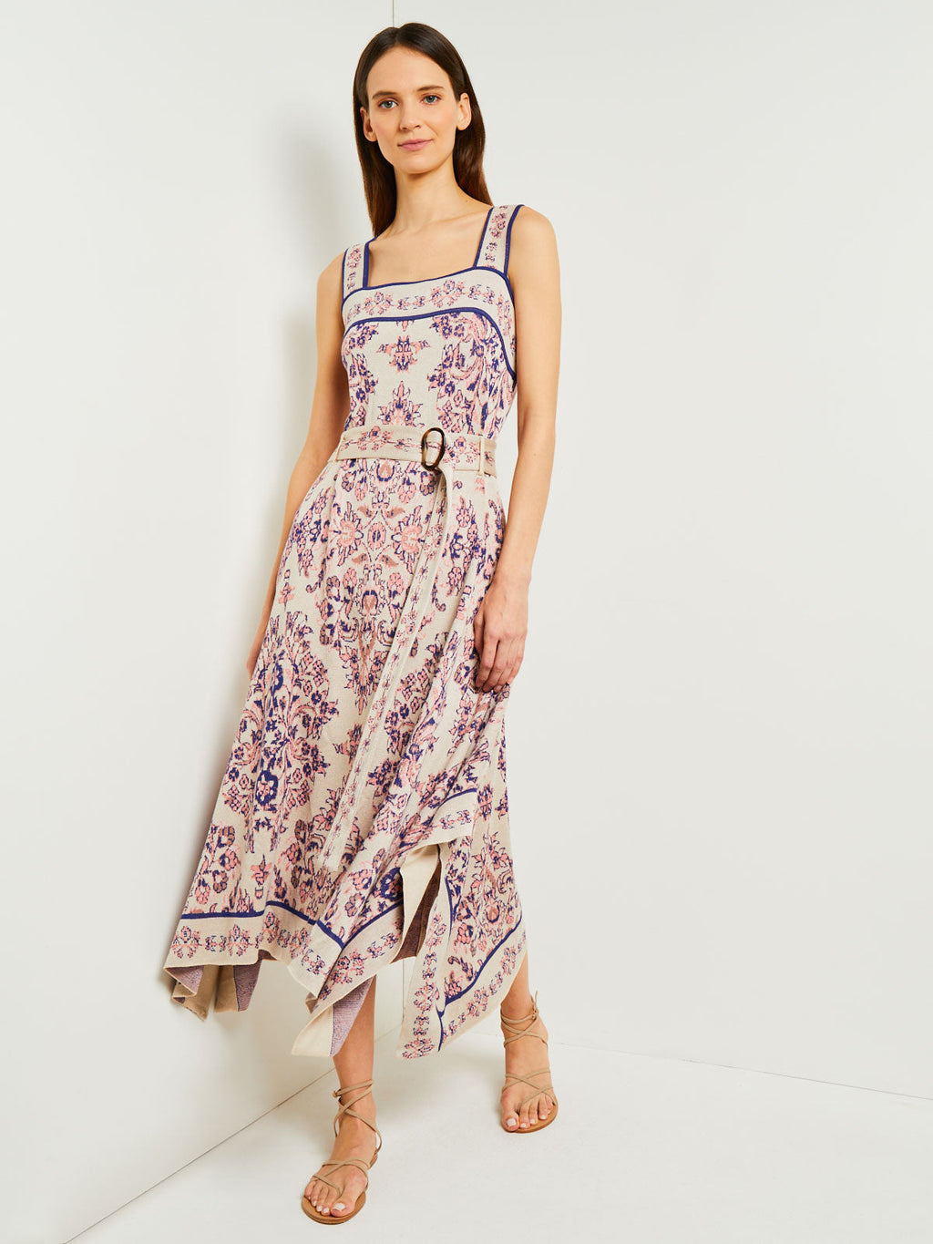 High-Low A-Line Dress - Soft Jacquard Knit – meison