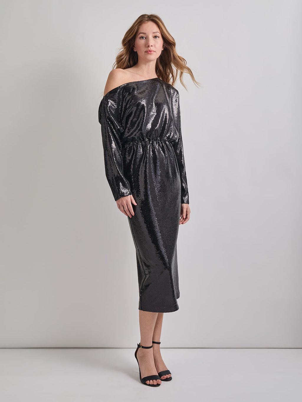 Modern Fit Sequin Novelty Woven Blouson Midi Dress – meison