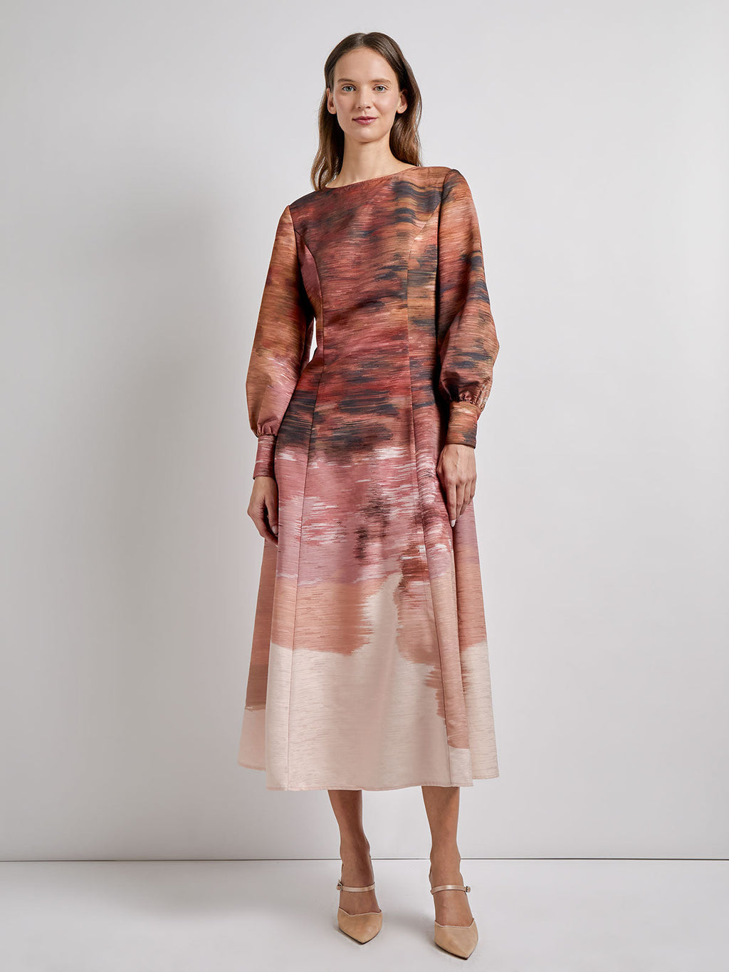 A-Line Abstract Woven Maxi Dress - Modern Fit – meison