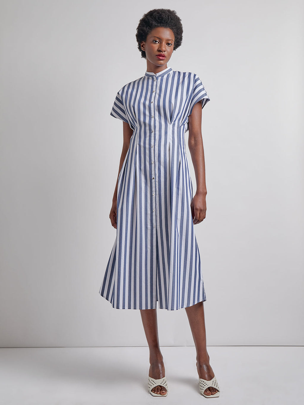 Fit & Flare Button Front Maxi Dress - Modern Fit – meison