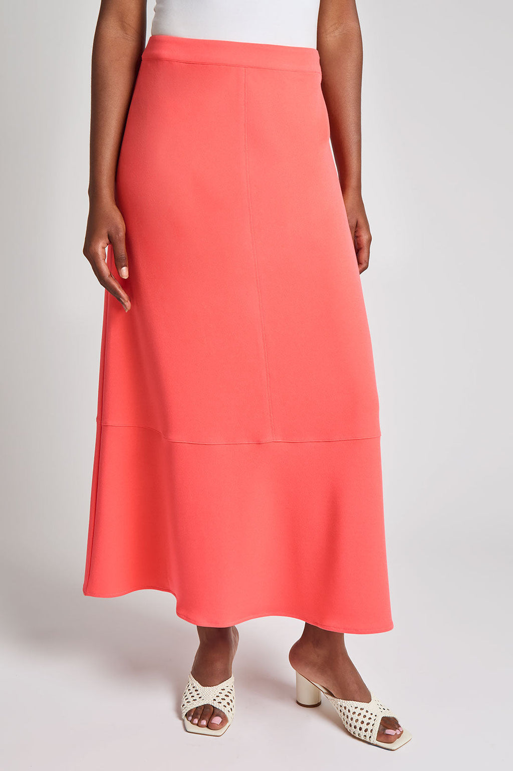 Flare Stretch Deco Crepe Maxi Skirt | Ming Wang – meison